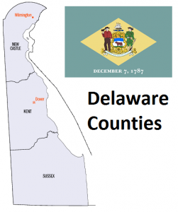 Delaware Counties. List Alphabetically (and by Population) – Countryaah.com