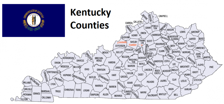 Kentucky Counties. List Alphabetically (and by Population) – Countryaah.com