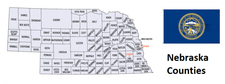 Nebraska Counties. List Alphabetically (and by Population) – Countryaah.com