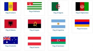 Flags of Countries that Start with A – Countryaah.com