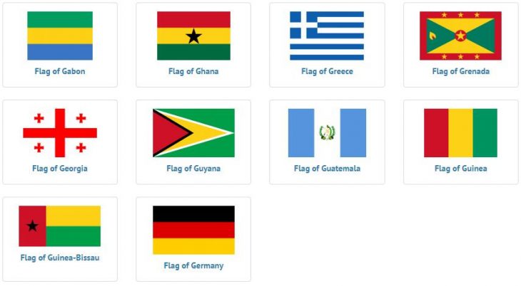 Flags of Countries that Start with G – Countryaah.com
