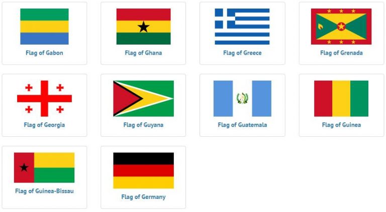 Flags of Countries that Start with G – Countryaah.com