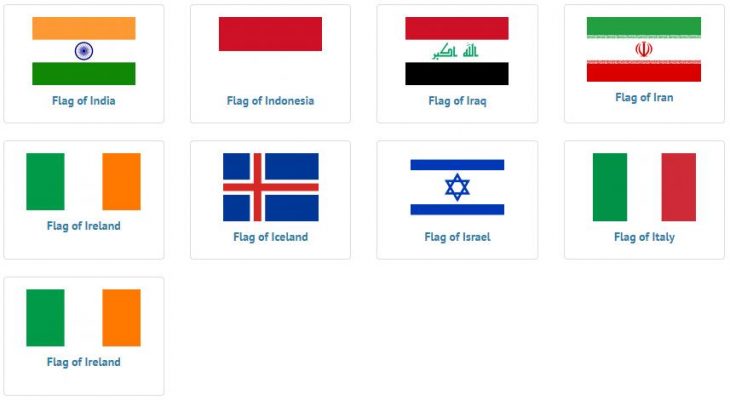 Flags of Countries that Start with I – Countryaah.com