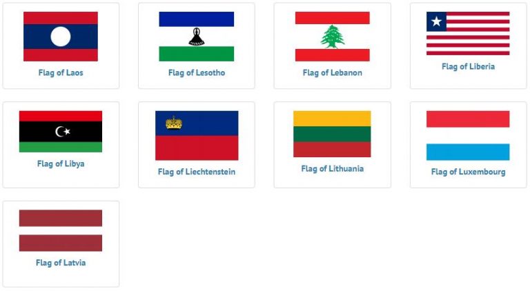 Flags of Countries that Start with L – Countryaah.com