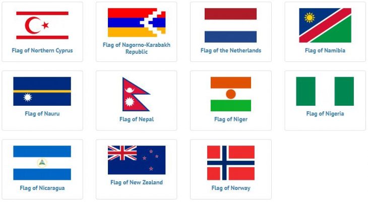 Flags of Countries that Start with N – Countryaah.com