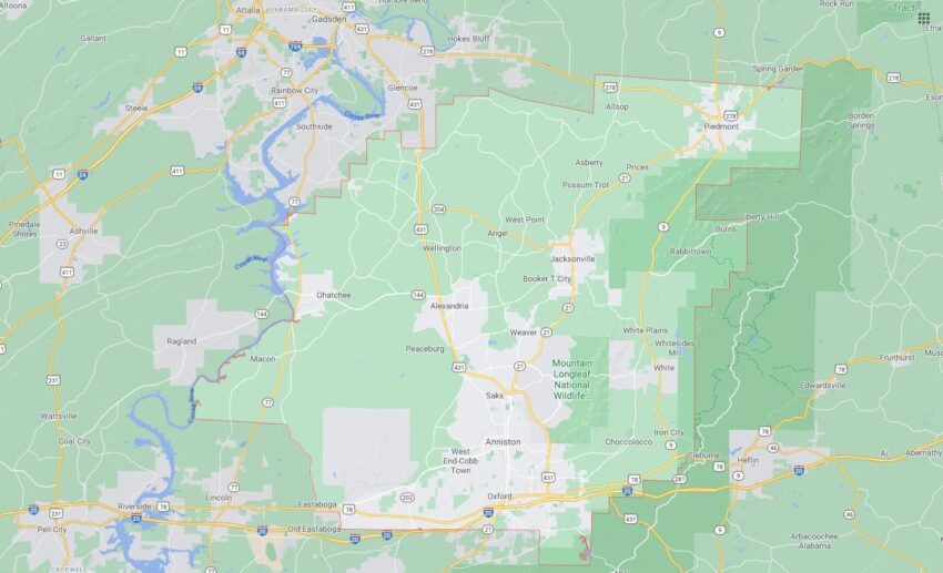 Cities and Towns in Calhoun County, Alabama – Countryaah.com