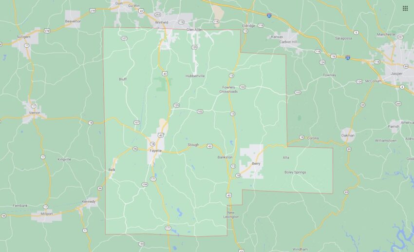 Cities and Towns in Fayette County, Alabama – Countryaah.com