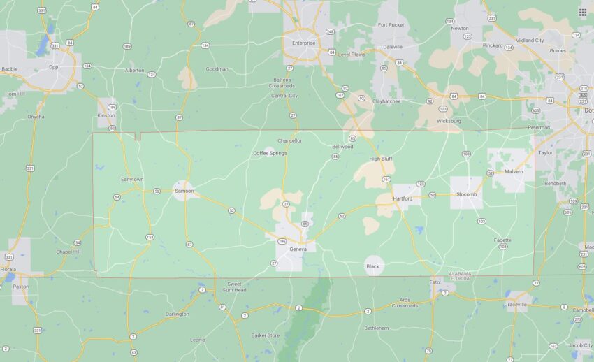 Cities and Towns in Geneva County, Alabama – Countryaah.com