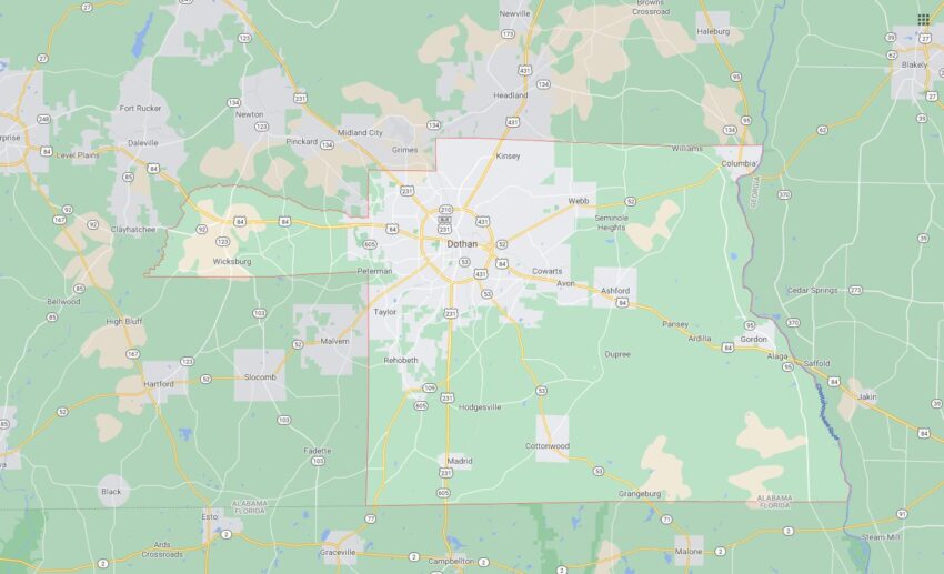Cities and Towns in Houston County, Alabama – Countryaah.com