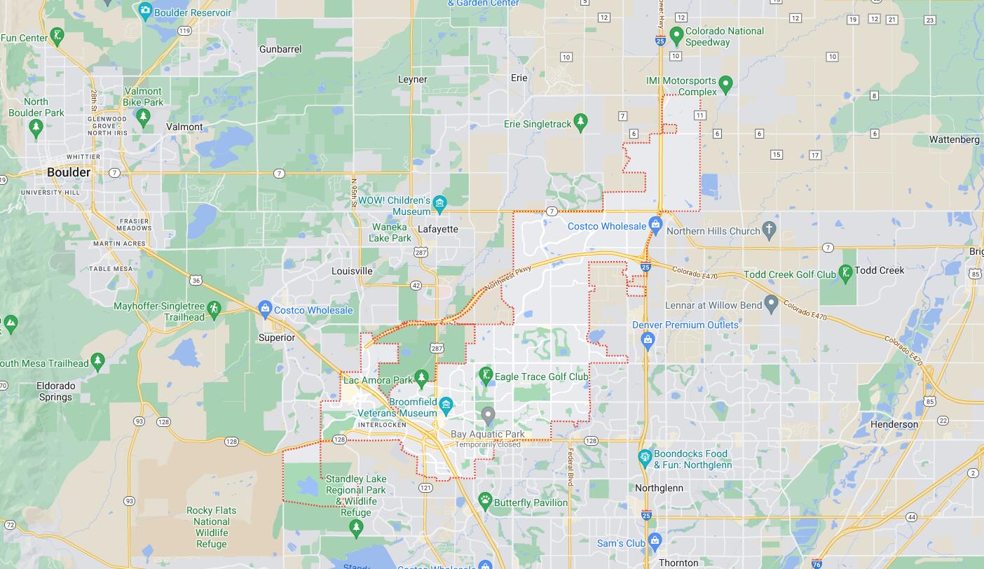 Map Of Broomfield Co Map Of Broomfield Co